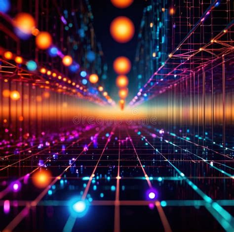 representation of digital blockchain with glowing energy data