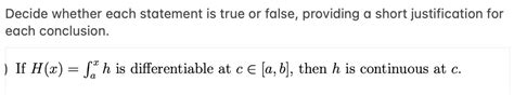 solved decide whether each statement is ﻿true or ﻿false