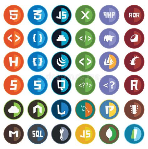 Collection Of Web Development Shield Signs Html5 Stock Vector Illustration Of Business