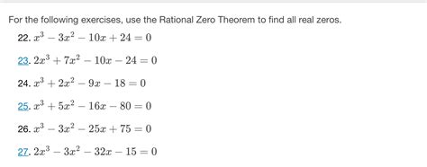 Solved For The Following Exercises Use The Rational Zero