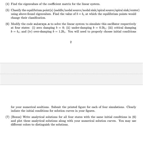 Solved For The Damped Oscillator System Shown In Figure Chegg Com