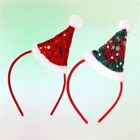 Badu Bg Шапка Лента за глава Коледно парти Обръч за коса Глава Модна рокля Mini Santacone