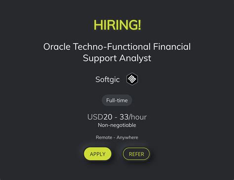 Oracle Techno Functional Financial Support Analyst At Softgic Torre