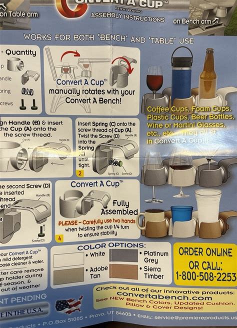 Convert A Cup Rotating Cup Holder Bench Table Arm Patio Drink Holder