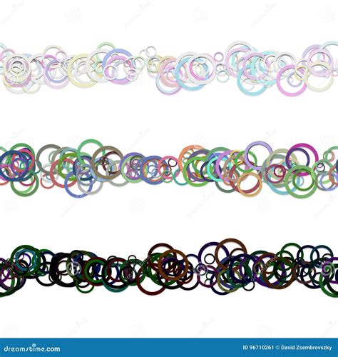 repeatable circle pattern text dividing line design set vector