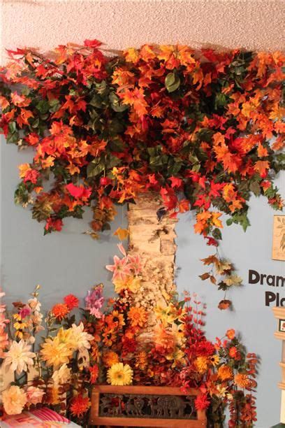 Classroom Decor Autumn Trees And Wooden Bench