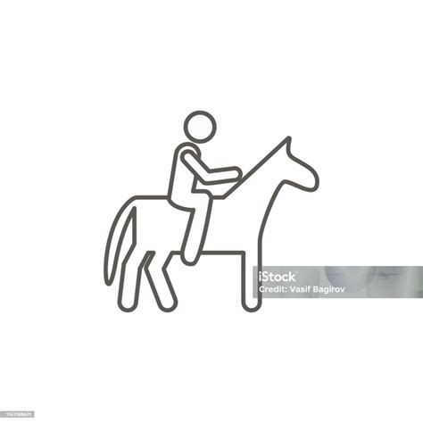 Ilustración De Caballo Icono Vectorial De Hombre Ilustración De Elementos Simples Del Concepto