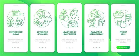 Advantages Of Vegan Eating Onboarding Screen For Mobile App Vector Web
