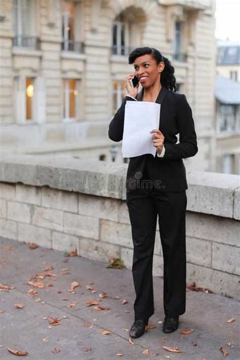 Programmer Got Job Beautiful Girl Dancing On Street With Papers Stock