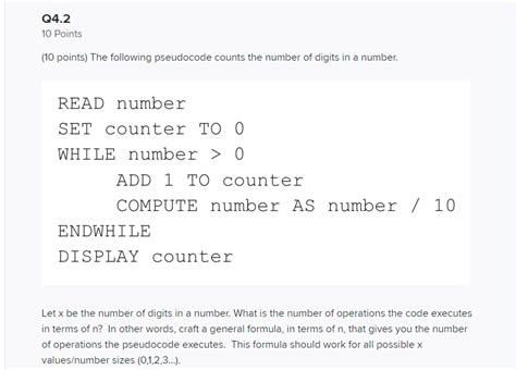 Solved Q42 10 Points 10 Points The Following Pseudocode