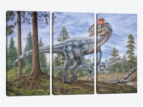 Cryolophosaurus Dinosaurs Hunting For Prey I Art Print Phil Wilson