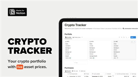 Notion Crypto Tracker For 59 By Templates For Notion Finance Notion