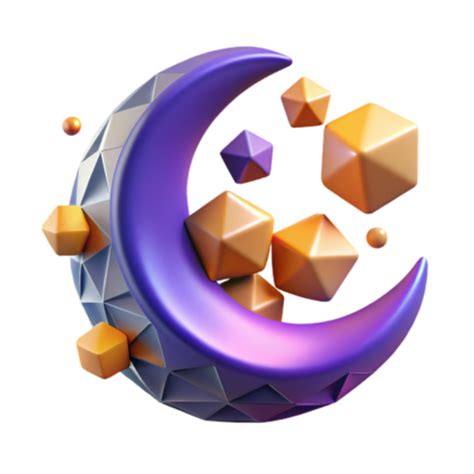 Extraordinary Minimalist Crescent Moon With Geometric Shapes Genuine 56745590 Png