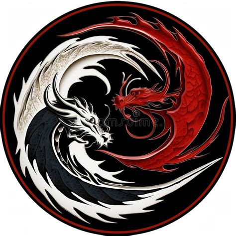 Illustration Yin Yang Dragon And Phoenix Stock Illustration