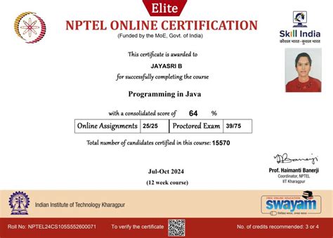 Jayasri B On Linkedin Javaprogramming Nptel Codingjourney Learningneverstops