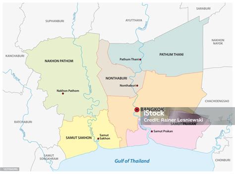 แผนที่เวกเตอร์การบริหารของกรุงเทพฯปริมณฑล ประเทศไทย ภาพประกอบสต็อก ดาวน์โหลดรูปภาพตอนนี้ Istock
