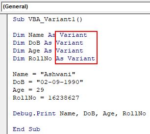 Vba Variant How To Declare Variant Data Type In Excel Vba