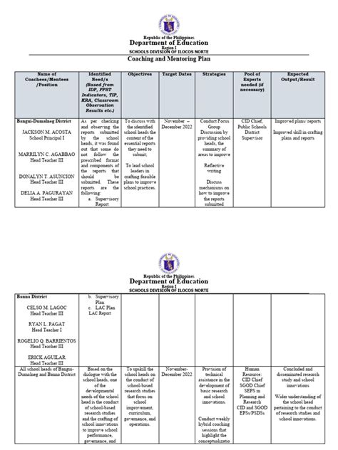 Coaching And Mentoring Plan Final Pdf