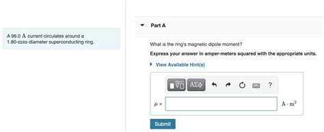 Solved Part A A 98 0 A Current Circulates Around A Chegg Com