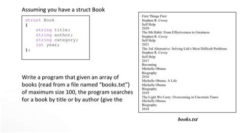 Solved Assuming You Have A Struct Book Write A Program That