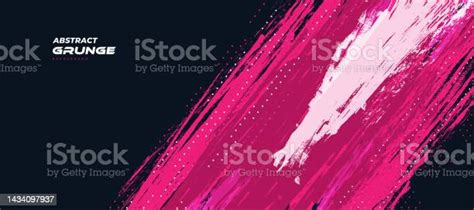 추상 파란색과 분홍색 그런 지 배경 배너에 대한 브러시 획 그림입니다 디자인을위한 스크래치 및 텍스처 요소 0명에 대한 스톡 벡터 아트 및 기타 이미지 Istock