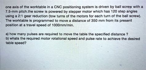 Solved One Axis Of The Worktable In A Cnc Positioning System Is Driven