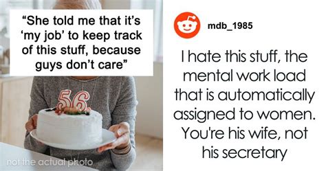 MIL Tells This Woman Its Her Job To Make Sure Her Husband Doesnt Forget Things She Refuses