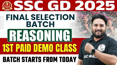 Ssc Gd Reasoning 2025 Final Selection Batch Ssc Gd Reasoning Class Demo 1 By Sandeep Sir