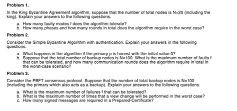 Solved Problem 1 In The King Byzantine Agreement Algorithm