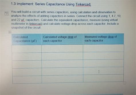 solved 1 2 exercise series capacitance in the first part