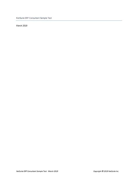 Netsuite Erp Consultant Sample Test Pdf Inventory Enterprise Resource Planning