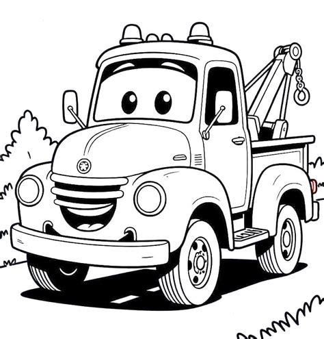 A Cartoon Tow Truck Coloring Page Download Print Or Color Online For