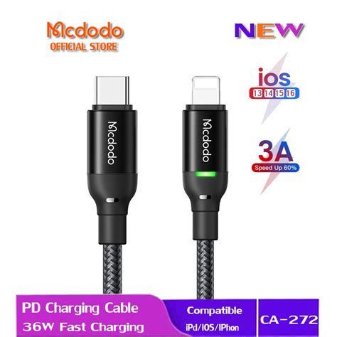 Mcdodo W USB C To Type C W PD Type C To IP Fast Charging Cable For IP Pro Max