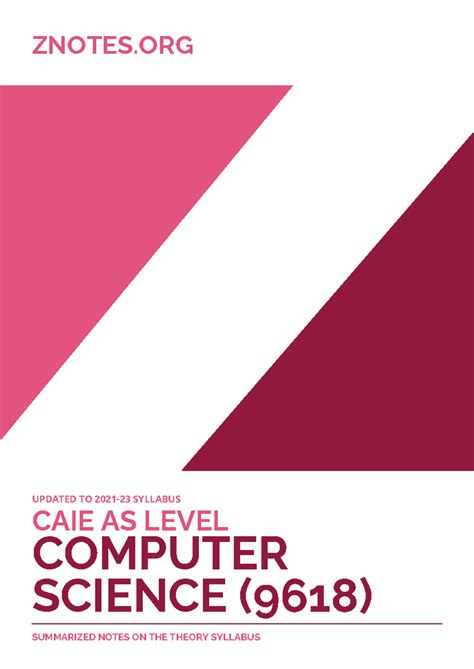 9618 Theory V1 Computer Science Znotes Summarized Notes On The Theory Syllabus