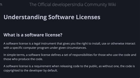 New Guide For Software Licenses By Govind S Nair The Developersindia