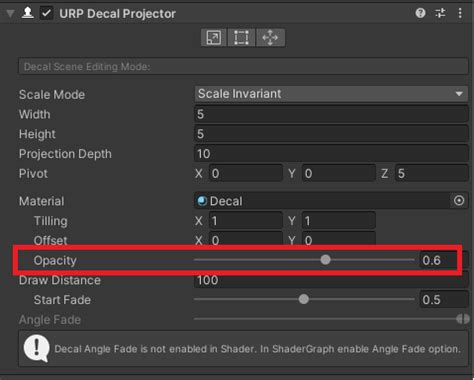 Set URP Decal Projector Opacity By Code Unity Engine Unity Discussions