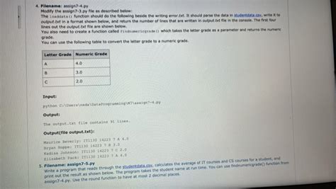 Solved 4 Filename Assign7 4py Modify The Assign7 3py Nie
