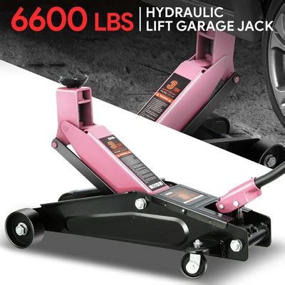 7 7 21 In 6000lbs Capacity Hydraulic Pink Floor Jack 3 Ton W Swivel
