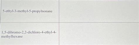 Solved 5 Ethyl 3 Methyl 5 Propylnonane