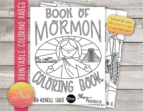 Book Of Mormon Coloring Pages Instant Download 12 Unique Hand Drawn
