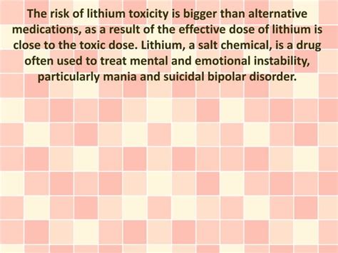 What Is Lithium Toxicity Can Lithium Orotate Cause Lithium Toxicity Ppt