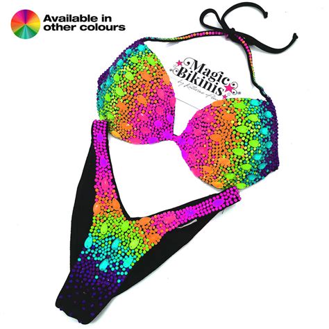 Quick Ship Rainbow Bikini 246 Ifbb Elite Pro Stage Suit