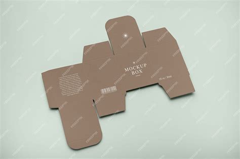 펼쳐진 직사각형 종이 상자 목업 프리미엄 Psd 파일