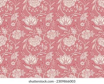 Indian Block Floral All Over Print Stock Vector Royalty Free 2357537543 Shutterstock