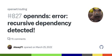 Opennds Error Recursive Dependency Detected Issue Openwrt Routing Github