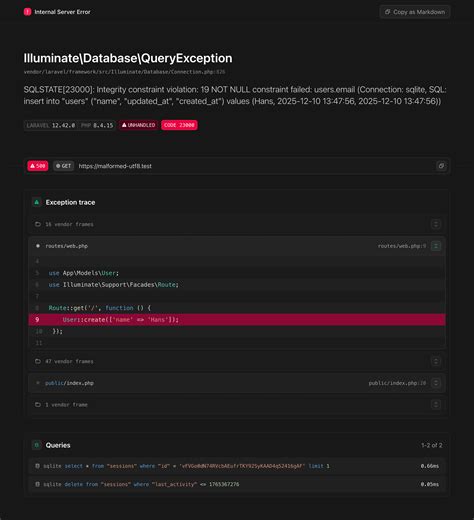 Fixing “malformed Utf 8 Characters” In Laravel Hans