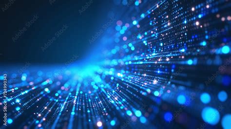 A Dynamic Visualization Of A Futuristic Matrix With Pixelated Data Flowing Through A Vibrant