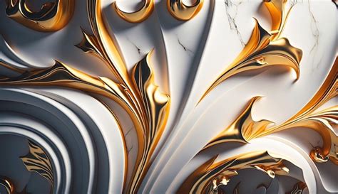 Premium Ai Image A Computer Generated Image Of Gold And White Swirls