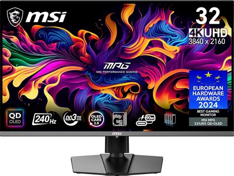 MSI MPG 321URX QD OLED 31 5 Inch 4K UHD Gaming Monitor 3840 X 2160 Quantum Dot OLED Panel