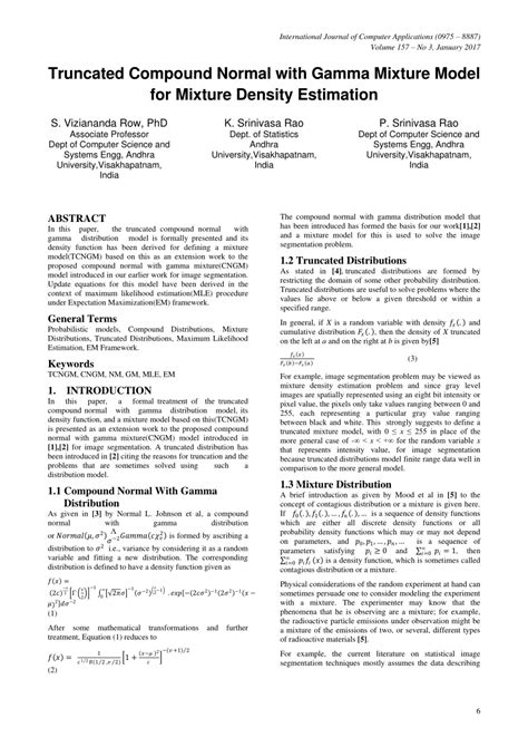 Pdf Truncated Compound Normal With Gamma Mixture Model For Mixture
